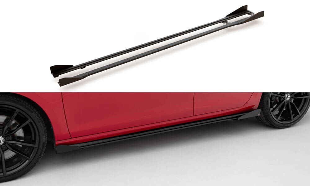 Street Pro Seitenschweller Leisten + Flaps passend für VW Golf R / R ...