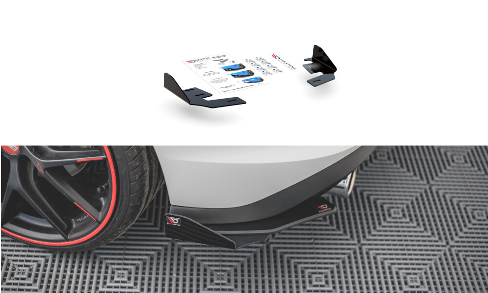 Hintere Seiten Flaps passend für VW Golf GTI / GTE / R-Line Mk8 schwa ...