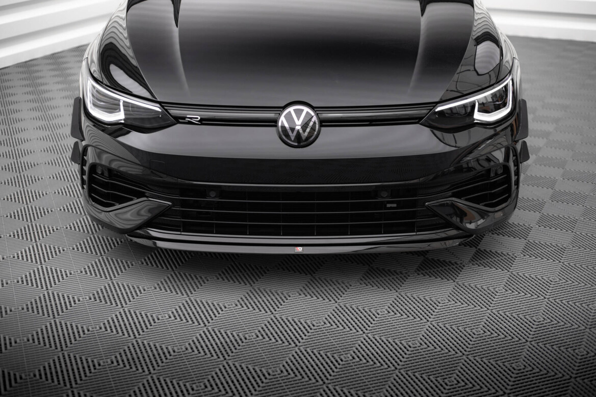 Cup Spoilerlippe Front Ansatz V.7 für Volkswagen Golf R Mk8 schwarz H ...