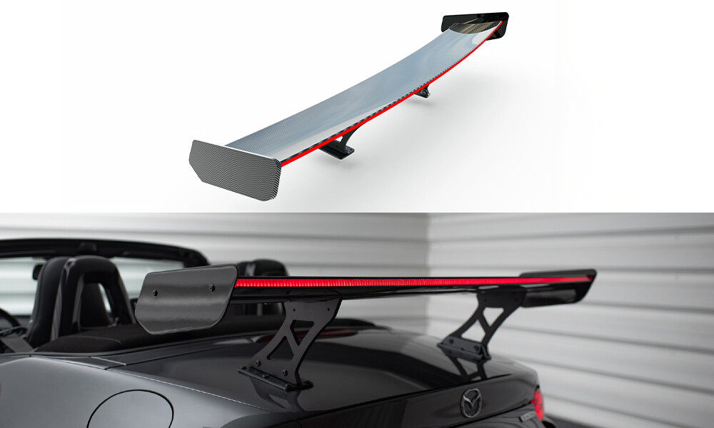Carbon Heck Spoiler Heckflügel + LED passend für JDM Style + LED Mazd ...