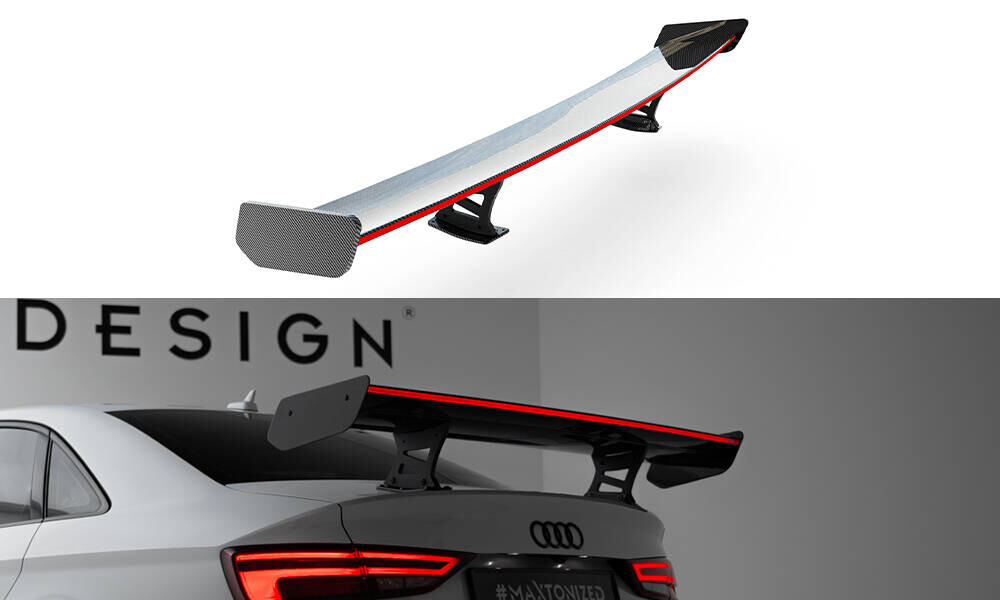 Carbon Heck Spoiler Heckflügel Standfuß Innen + LED passend für Audi ...