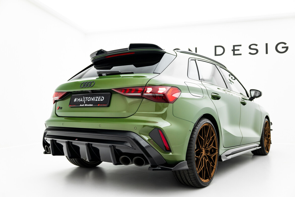 Heck Ansatz Diffusor für Audi S3 Sportback 8Y Facelift schwarz Hochgl ...