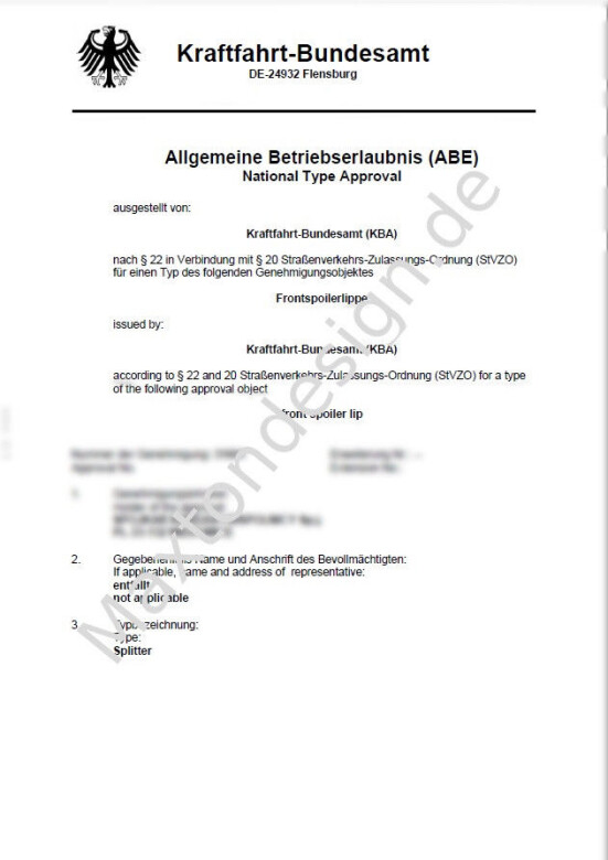 Maxton Design Cup Spoilerlippe Front Ansatz Gutachten ABE passend für ...